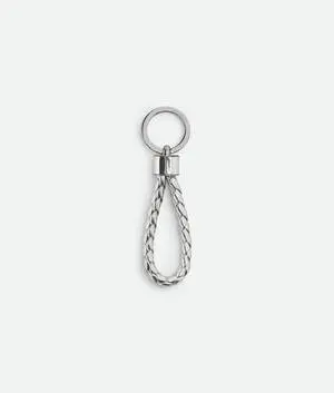 Bottega Veneta Intrecciato Keyring - Gray