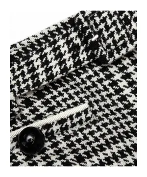SELF-PORTRAIT Houndstooth Belted Mini Skort - Gray