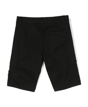 Stone Island Logo Patch Cargo Shorts - Black