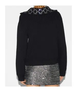 Gucci Gg Embroidered Chunky Knit Top