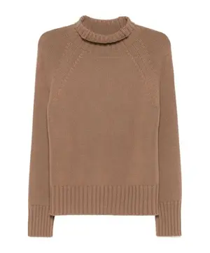 Max Mara Turtleneck Knitted Jumper - Brown