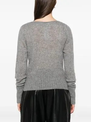 TOM FORD Long Sleeve Boat Neck Knit Jumper - Grey