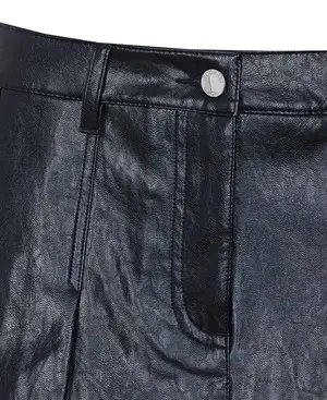 Michael Kors Pleated Patent Mini Skirt