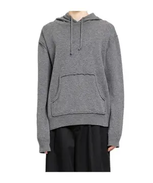 MAISON MARGIELA Knitted Drawstring Hoodie - Grey