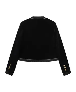Marissa Chiara Gold-buttoned Velvet Jacket