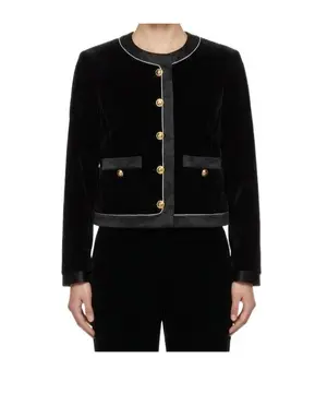 Marissa Chiara Gold-buttoned Velvet Jacket