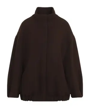 Dries Van Noten Long-sleeved Jacket With Stand Collar - Brown