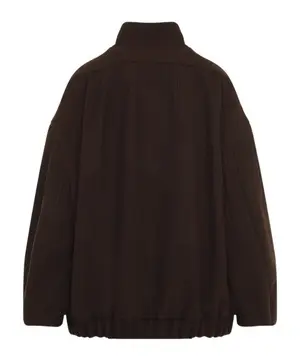 Dries Van Noten Long-sleeved Jacket With Stand Collar - Brown