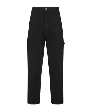 Stone Island Logo Patch Loose Fit Trousers
