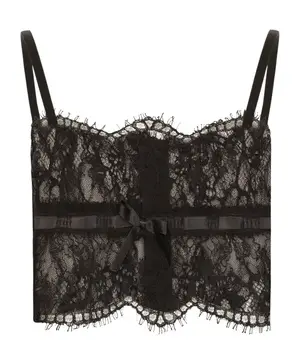 Dolce & Gabbana Dolce Gabbana Lace Lingerie Top - Nero