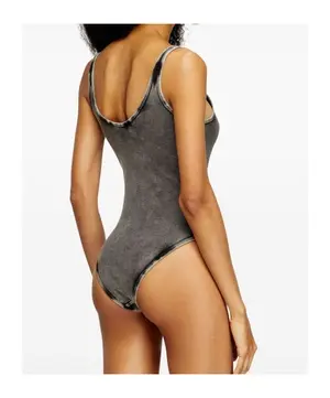 DIESEL® Maura Cut-out Bodysuit Top - Dark Grey
