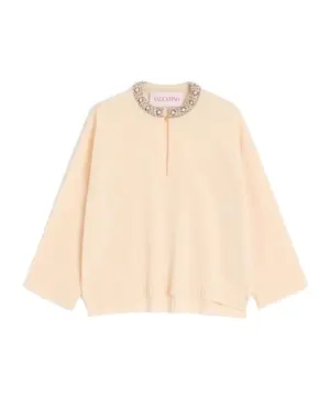 Valentino Garavani Embellished Long-sleeved Jumper - Birch