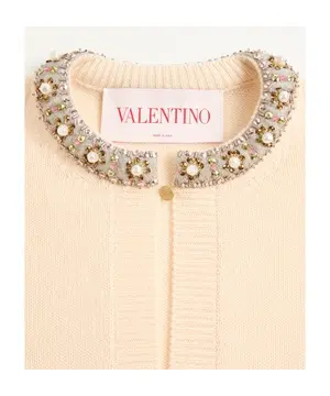 Valentino Garavani Embellished Long-sleeved Jumper - Birch