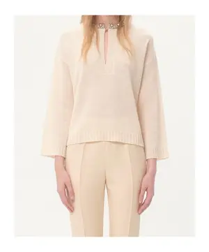 Valentino Garavani Embellished Long-sleeved Jumper - Birch