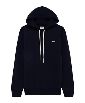 AUTRY Logo Embroidered Drawstring Hoodie - Blue