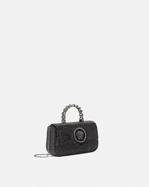 Versace La Medusa Embellished Chain-linked Mini Shoulder Bag