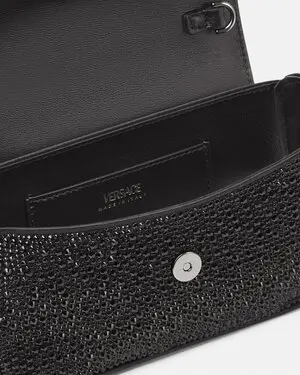 Versace La Medusa Embellished Chain-linked Mini Shoulder Bag