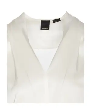 Pinko V-neck Stretch Satin Blouse
