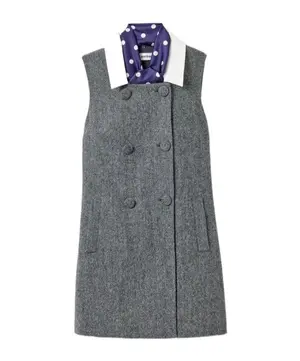 SELF-PORTRAIT Sleeveless Double-breasted Dress With Scarf Detail