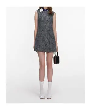 SELF-PORTRAIT Sleeveless Double-breasted Dress With Scarf Detail