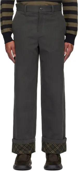 Burberry Logo Embroidered Straight Leg Trousers