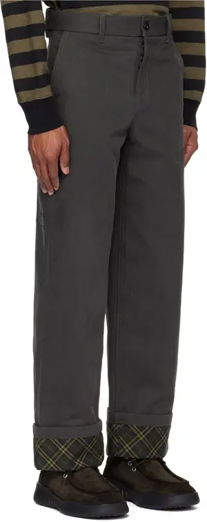 Burberry Logo Embroidered Straight Leg Trousers