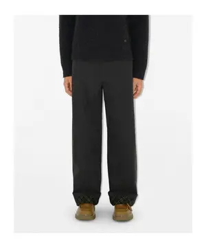 Burberry Logo Embroidered Straight Leg Trousers