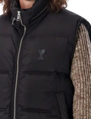 Ami Monogram Patch Puffer Gilet