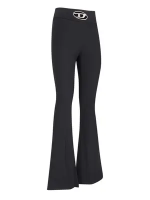 DIESEL® Logo Plaque Flare Pants - Black