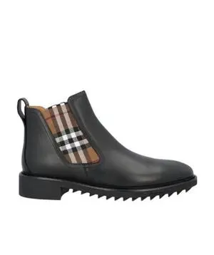 Burberry Check-panelled Pull-on Ankle Boots