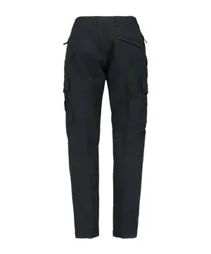 Stone Island Logo Patch Tapered-leg Trousers - Black