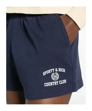 SPORTY  RICH Sporty & Rich Elastic Waist Shorts With Pockets