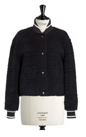 Dior Quilted Long Sleeve Bomber Jacket - Black