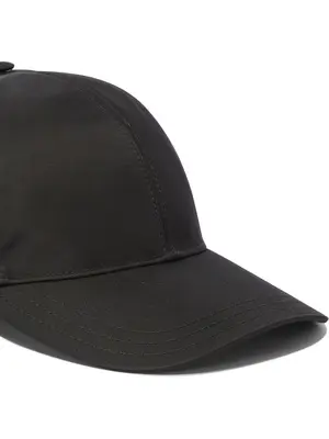 Prada Re-nylon Logo Plaque Baseball Hat - Black