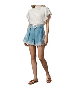 Farm Rio Richelieu Embroidered Shorts