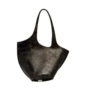 Attico La Scoop Shoulder Bag - Black