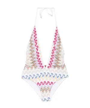 Missoni Zigzag Woven Halterneck One Piece