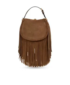 Etro Small Suede Pony Bag With Fringes