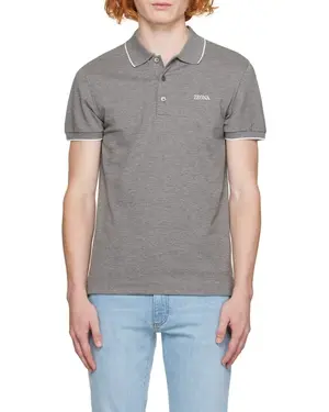 Zegna Logo-embroidered Short Sleeved Polo Shirt