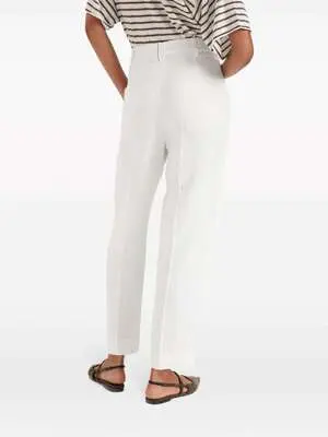 Brunello Cucinelli High-waist Cropped Pleated Trousers