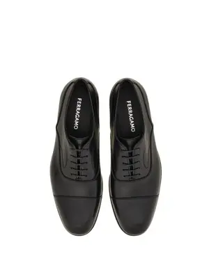 FERRAGAMO Lace-up Cap Toe Flat
