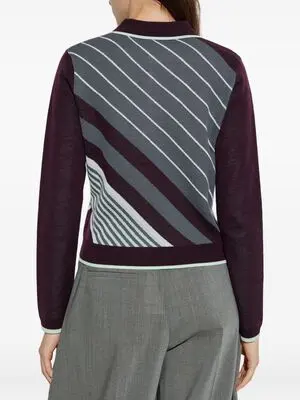 Casablanca Striped Knitted Polo Shirt