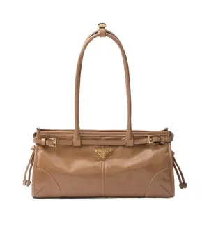 Prada Triangle Logo Tote Bag