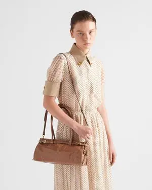 Prada Triangle Logo Tote Bag