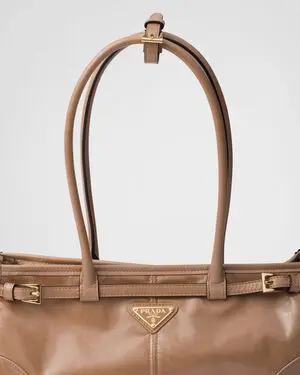 Prada Triangle Logo Tote Bag