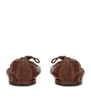 Hereu Elasticated Detail Square-toe Flat