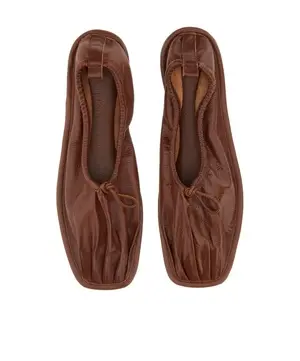 Hereu Elasticated Detail Square-toe Flat