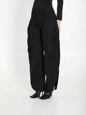 Alaïa Wide Leg Pleated Trousers - No