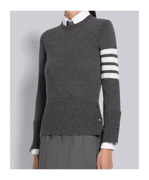Thom Browne 4-bar Stripe Sweater - Medium Gray