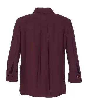 Elisabetta Franchi Georgette Blouse With Lapel Collar And Button Closure - Red